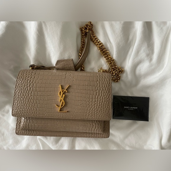 Yves Saint Laurent | Bags | Yves Saint Laurent Ysl Sunset Medium Croc ...